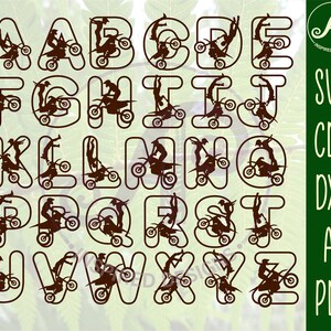 Motocross Alphabet Set. 2 Layer Letters. 56 Letter Options SVG File ...