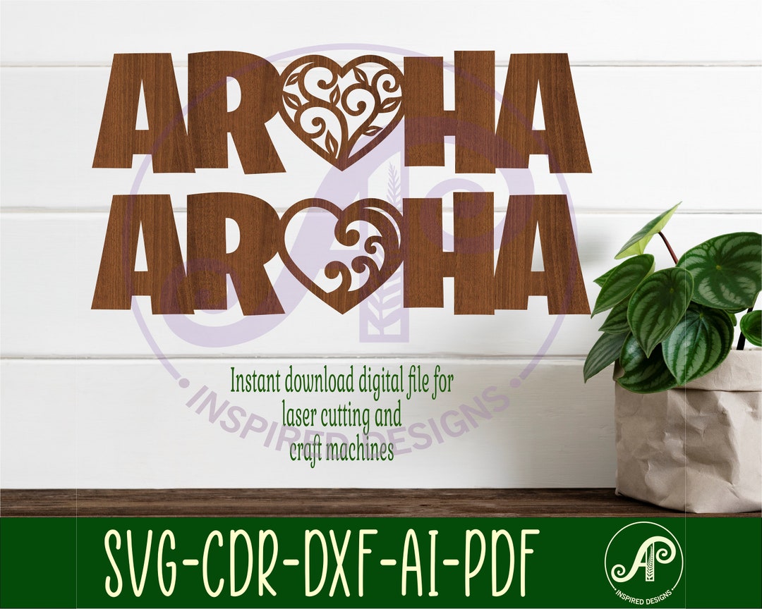 Aroha wall signs, SVG file. vector file ai, cdr, dxf instant download ...