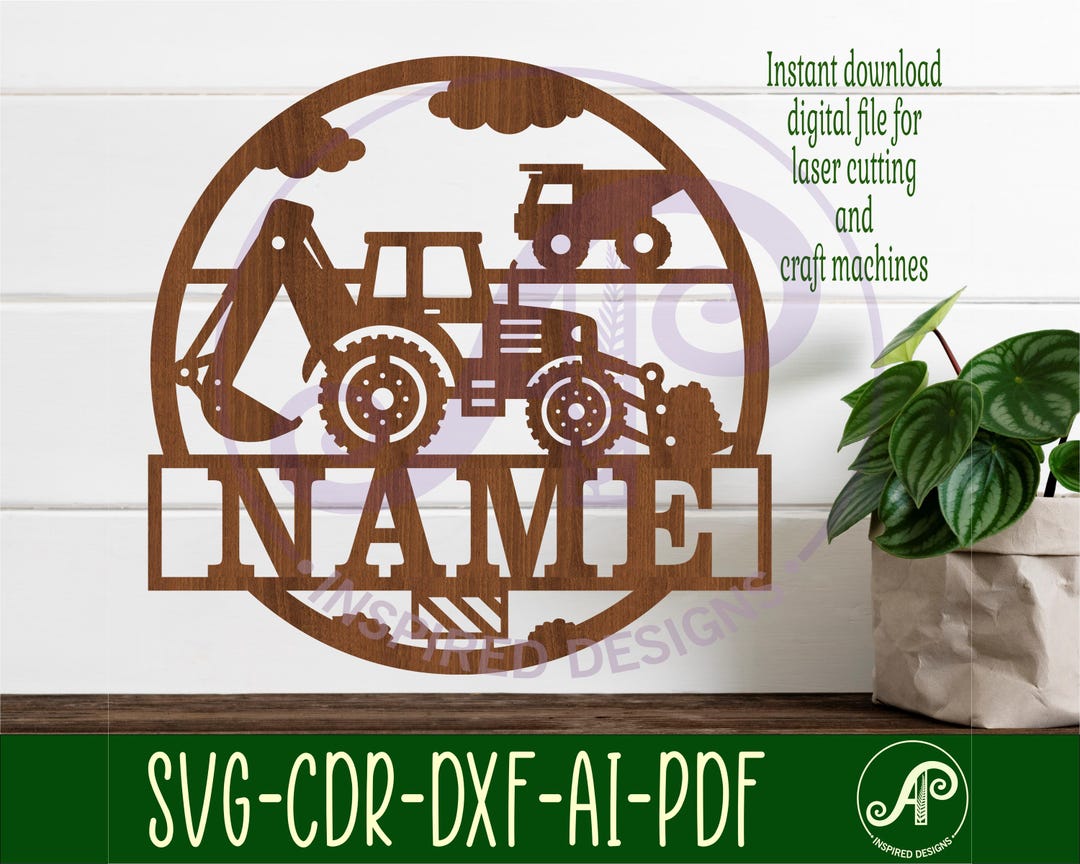 Construction Excavator Name Sign, SVG, Vehicle Themed Nursery Decor ...