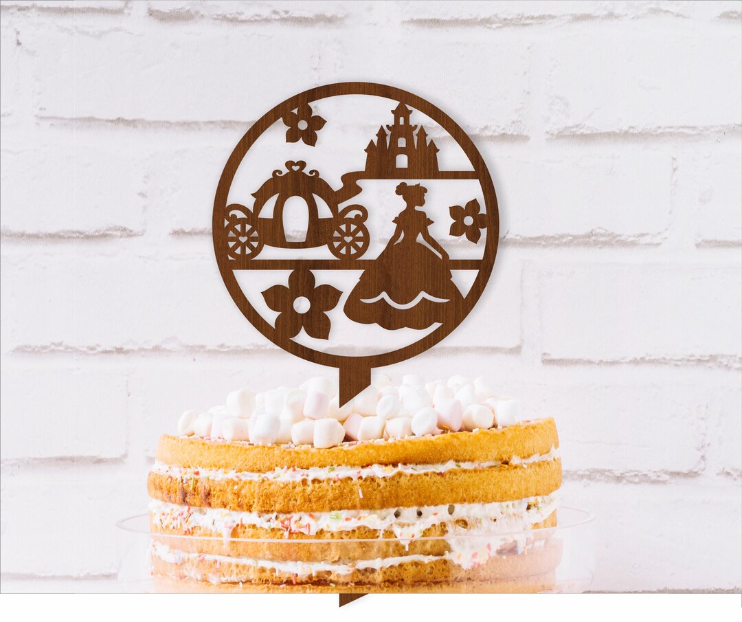 Princess Scene Cake Topper, SVG Laser Cut, Instant Download Pdf, Dxf ...