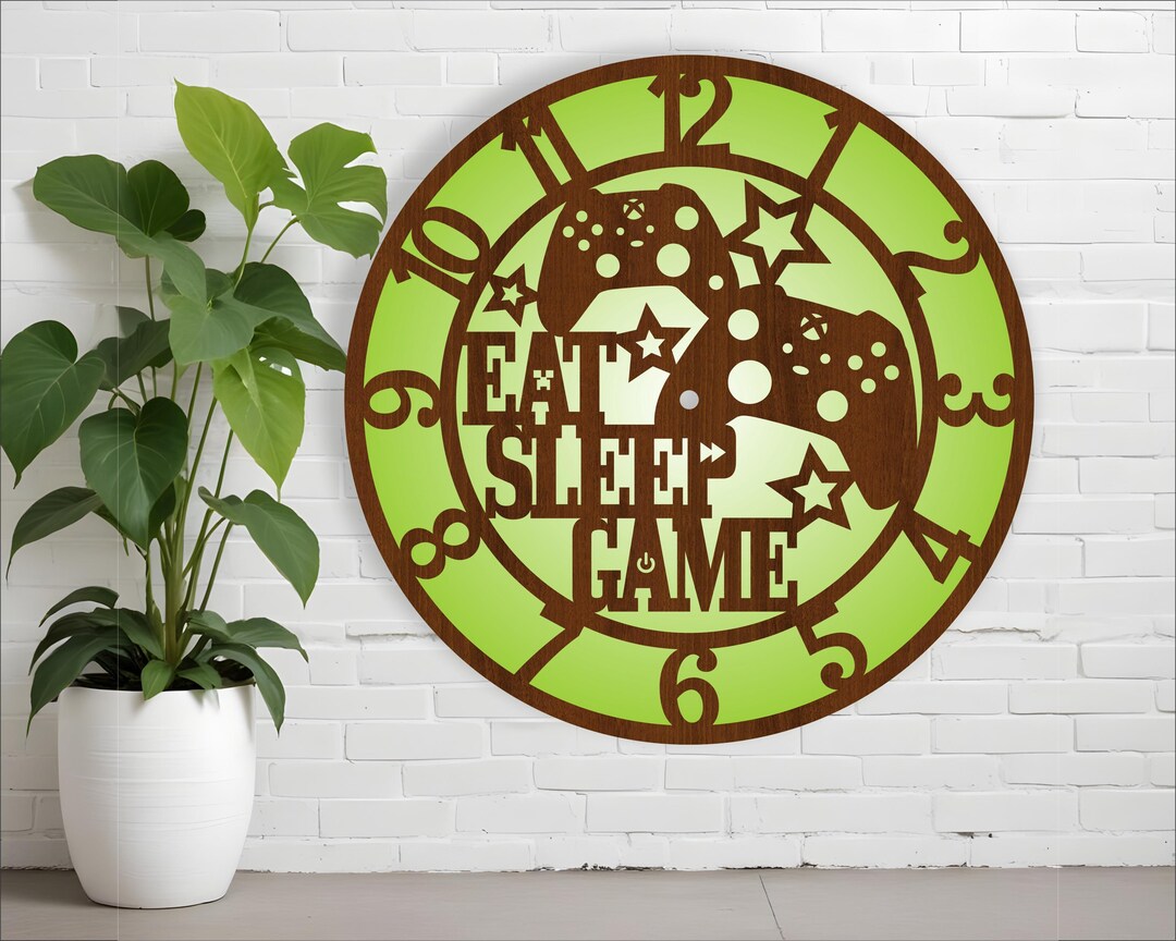 Gamer X Wall Clock Laser Cut Files, SVG File. Vector File Ai, Cdr, Dxf ...