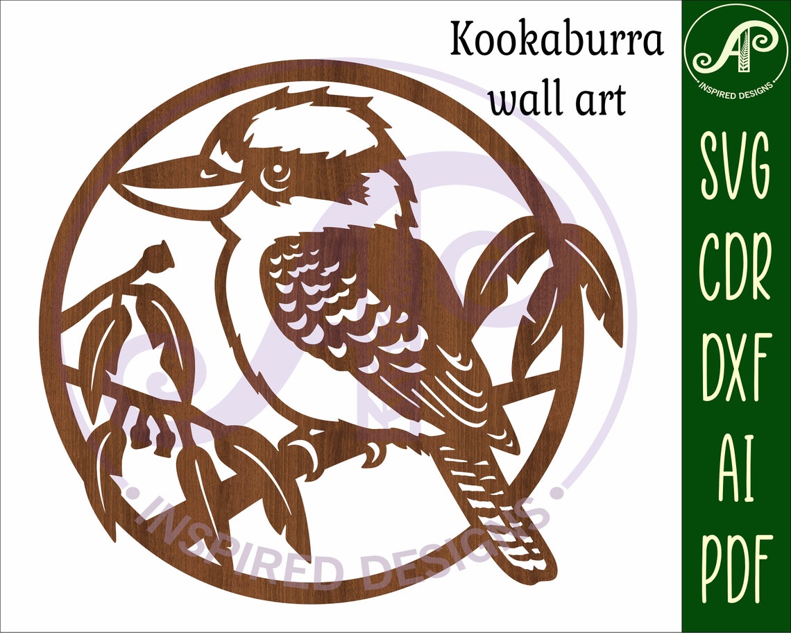 Kookaburra Wall Art, SVG File. Vector File Ai, Cdr, Dxf Instant ...
