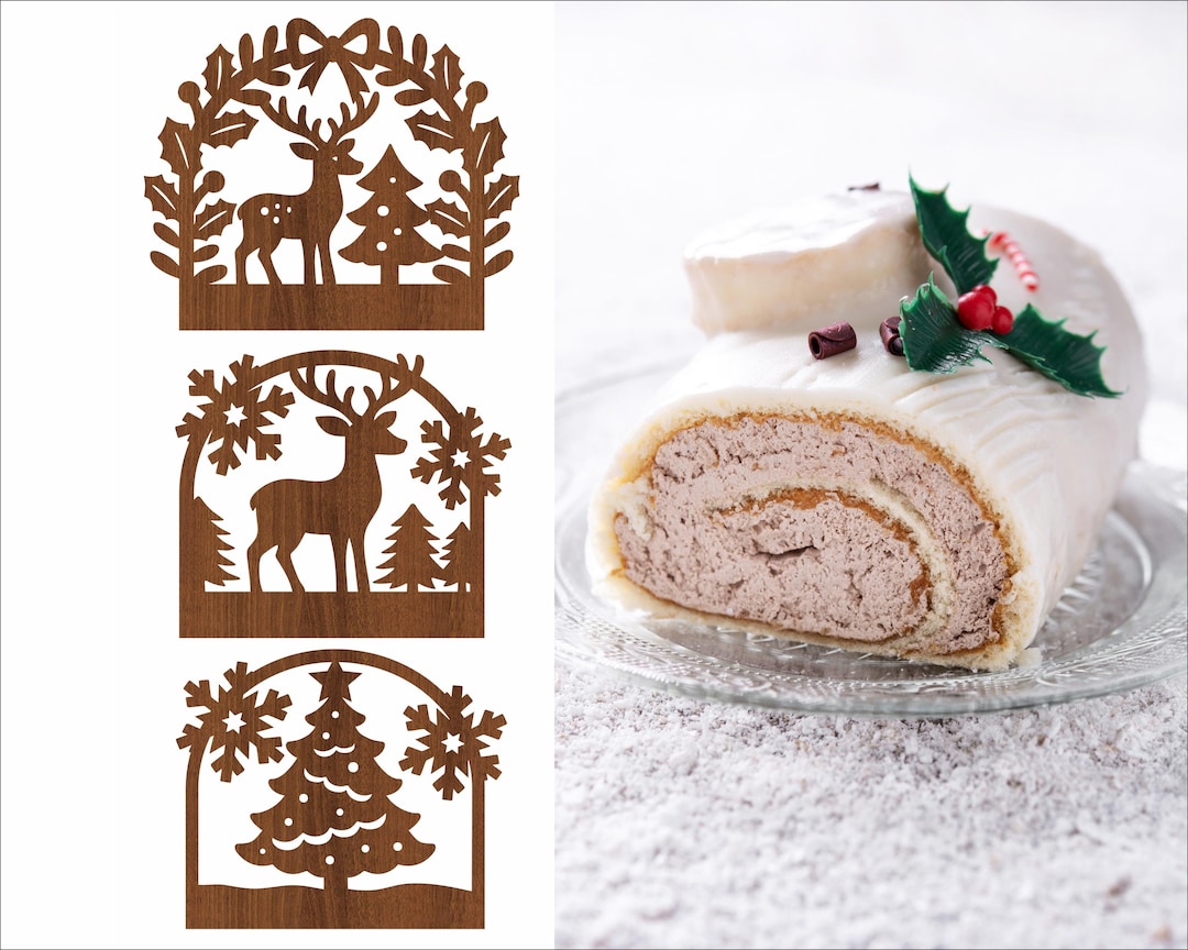 Laser Cut Yule Log Ends & Toppers: Christmas SVG Files (digital ...