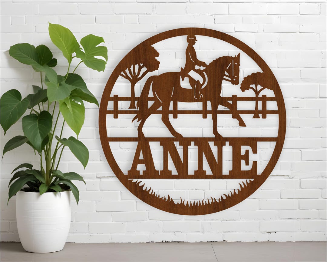 Horse Rider, Equestrian Name Sign, SVG, Horse Themed Door or Wall ...