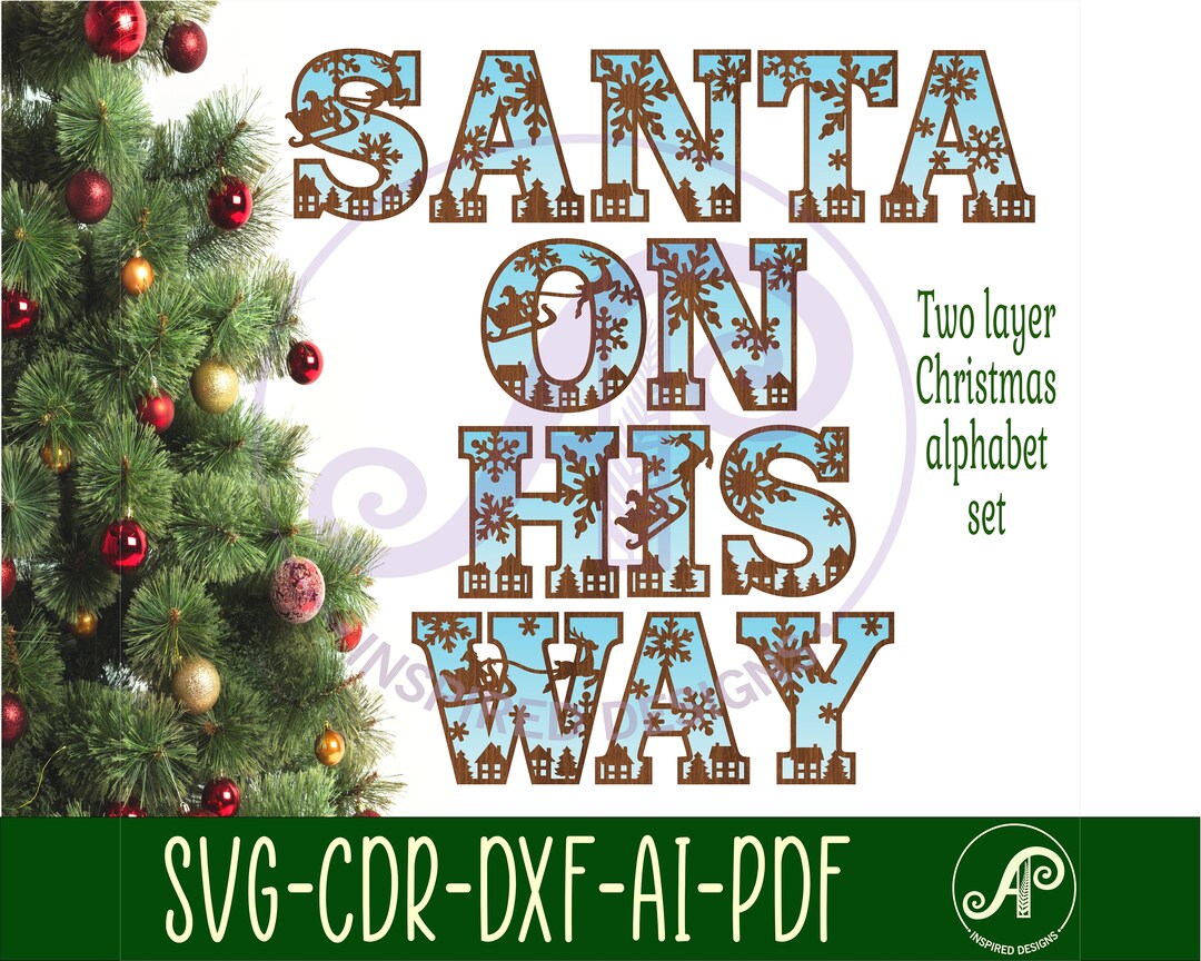 Christmas Alphabet Letters Set. 2 Layer Letters. 58 Letter - Etsy