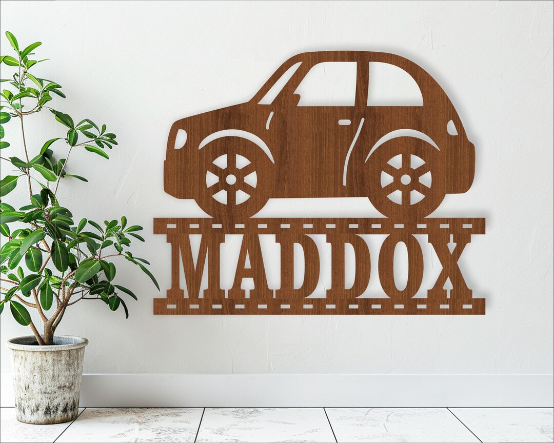 Cute Car Name Sign Svg Laser Cut Template, Digital Download, Svg, Ai ...