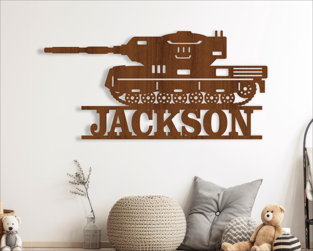 Army Tank Name Sign SVG Laser Cut Template (digital Download) - Etsy