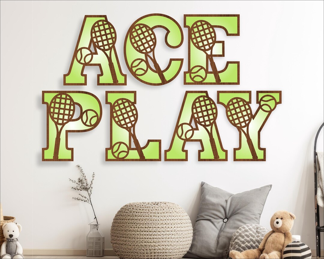 Tennis Racket and Ball Alphabet Set. 2 Layer Letters. 26 Letter Options ...