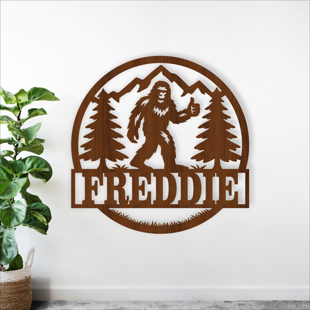 Bigfoot Name Sign: Personalized Sasquatch Theme Laser Cut File - Forest ...