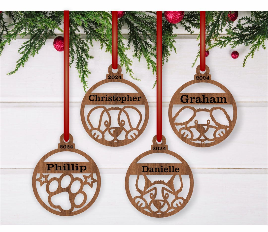 Dog Christmas Ornaments: Laser Cut SVG Template (digital Download) - Etsy