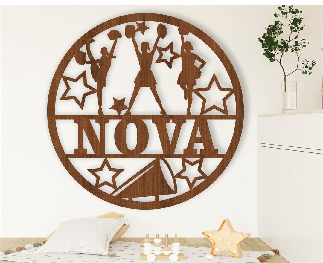 Cheerleading Name Sign: Laser Cut SVG Template (digital Download) - Etsy