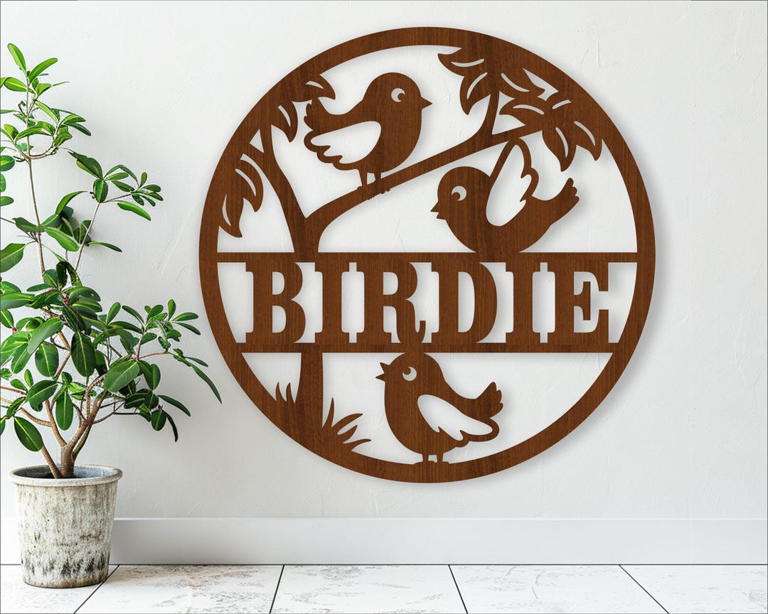 Cute Little Birds Name Sign, SVG, Nature, Animal Themed Door or Wall ...