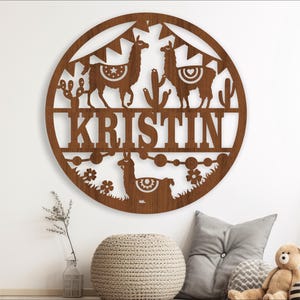 Llama Name Sign, SVG, Animal Themed Door or Wall Hanger, Laser Cut ...