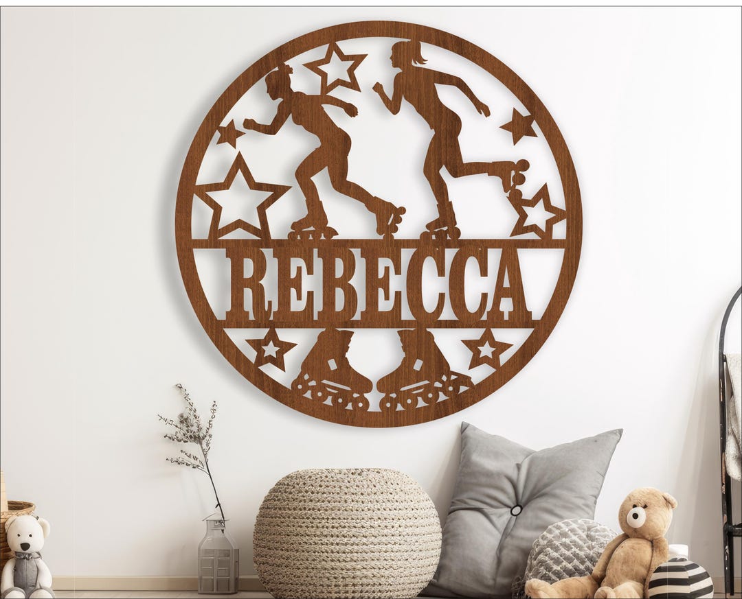 Inline Skater Female Name Sign, SVG, Sports Themed Door or Wall Hanger ...