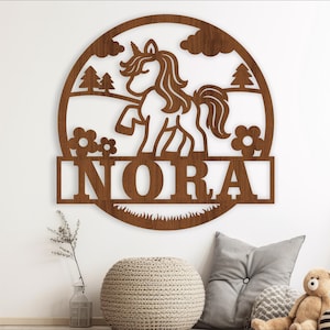 Unicorn Name Sign, SVG, Fantasy Themed Nursery Decor, Laser Cut ...