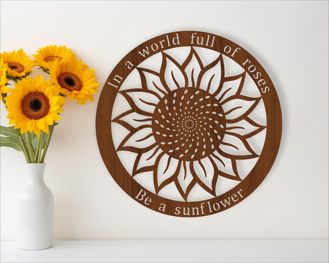 Sunflower Laser Cut Files: Vector Wall Art (digital Download) - Etsy