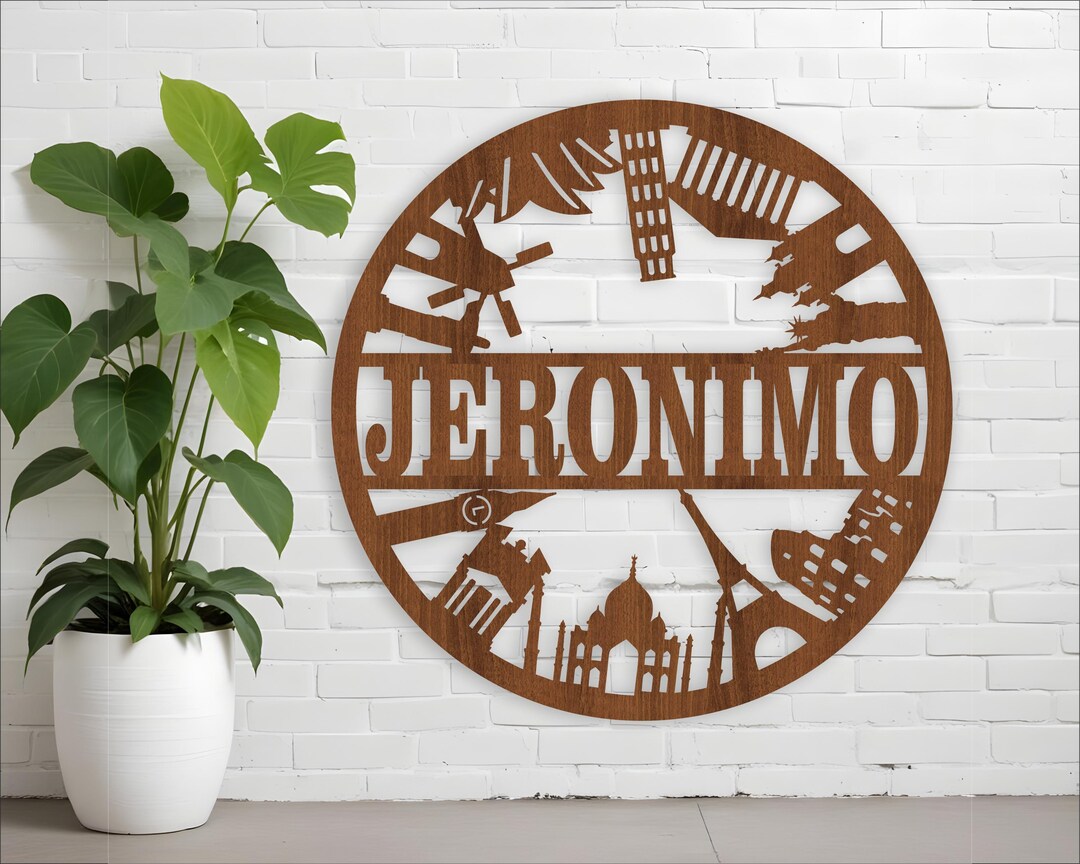 World Landmarks Name Sign, SVG, Travel Themed Door or Wall Hanger ...