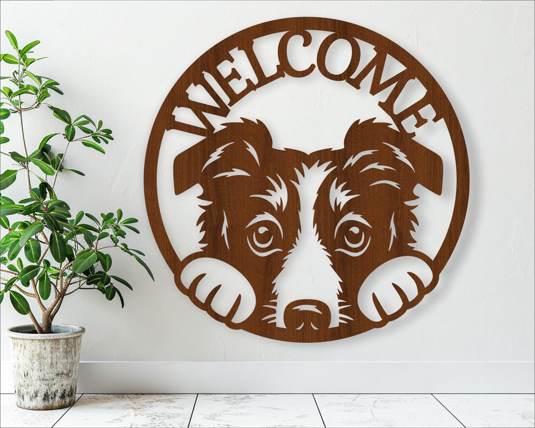 Welcome Sign Border Collie Dog Digital Download, SVG File. Vector File ...