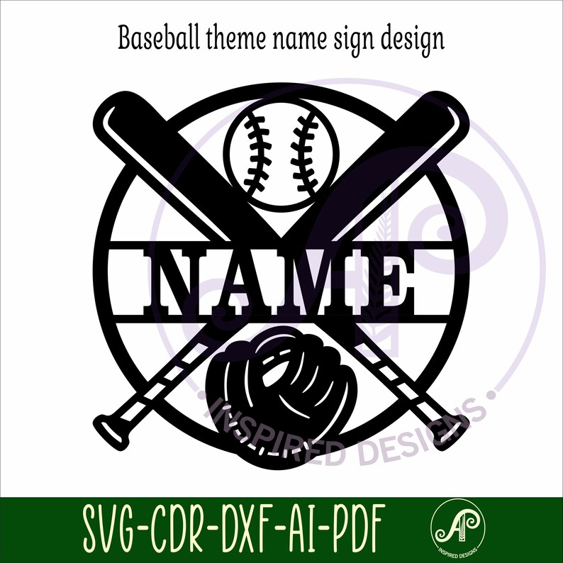 Baseball Name Sign SVG: Personalized Sports Laser Cut Wall Decor - Etsy