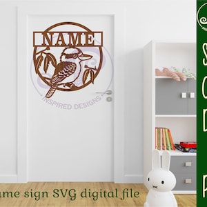 Kookaburra Name Sign: Laser Cut Wall Hanger SVG (digital Download ...