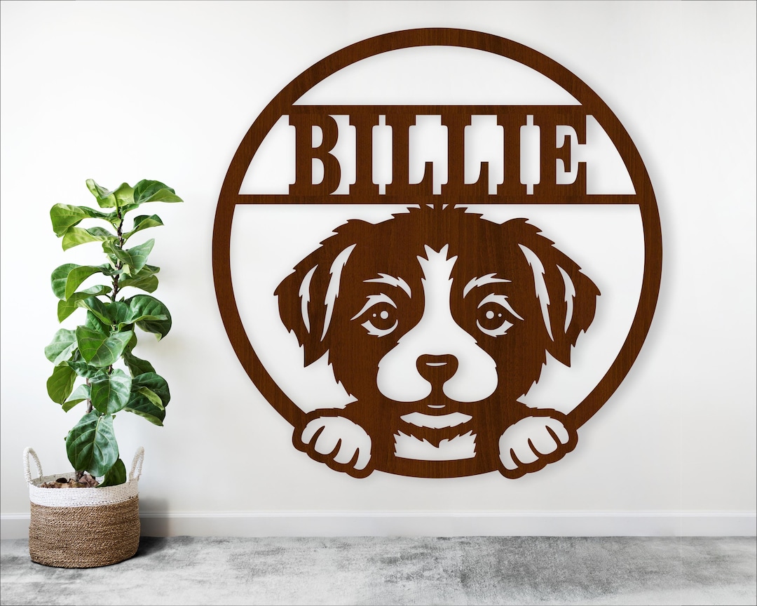 Cute Puppy Name Sign Laser Cut SVG File - Digital Download Animal ...