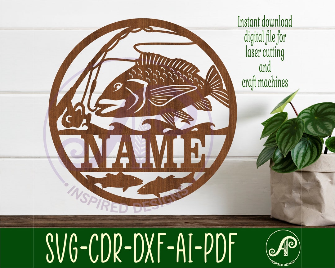 Ocean Fishing Sign, SVG, Nature Themed Door or Wall Hanger, Laser Cut ...