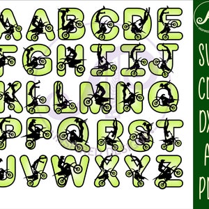 Motocross Alphabet Set. 2 Layer Letters. 56 Letter Options SVG File ...