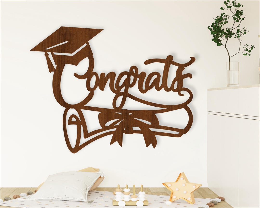 Congrats Graduation Sign, SVG File. Vector File Ai, Cdr, Dxf Instant ...