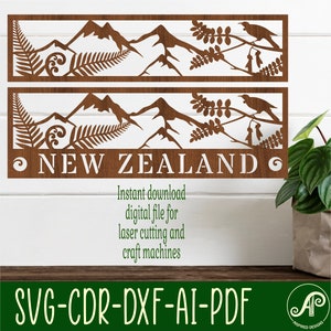 New Zealand Theme Scenery Wall Art SVG File. Vector File Ai, Cdr, Dxf ...