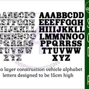 Construction Alphabet Set. 2 Layer Letters. 48 Letter Options SVG ...