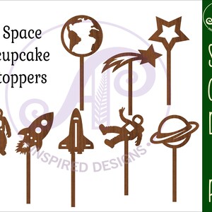 Space Toppers, 8 Designs SVG Laser Cut, Instant Download Pdf, Dxf, Ai ...