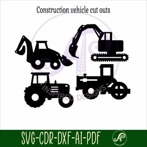 Construction Vehicle SVG Bundle: 8 Trucks & Heavy Machinery Laser Cut ...