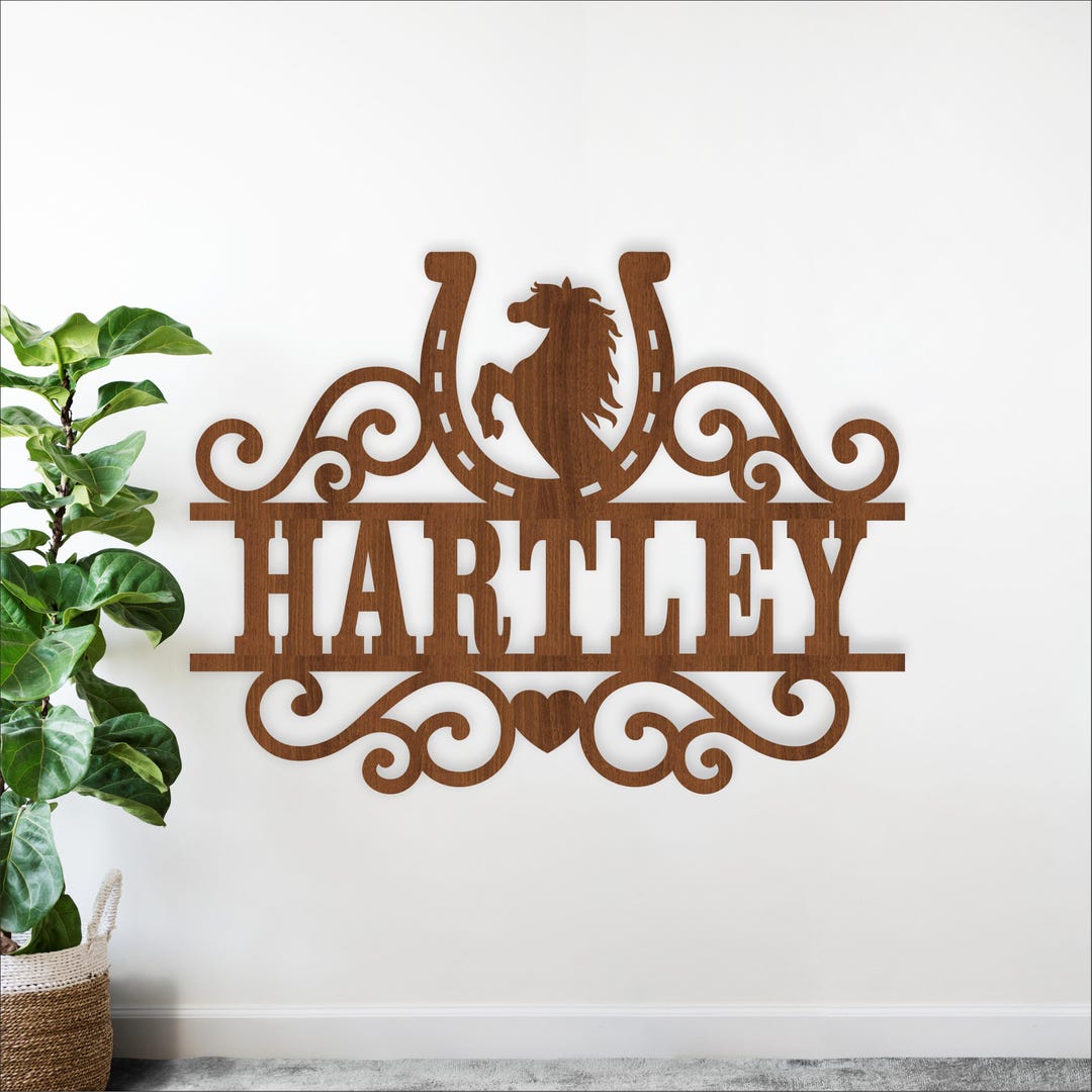 Horse Shoe Name Sign SVG File - Horse Lovers Personalized Laser Cut ...