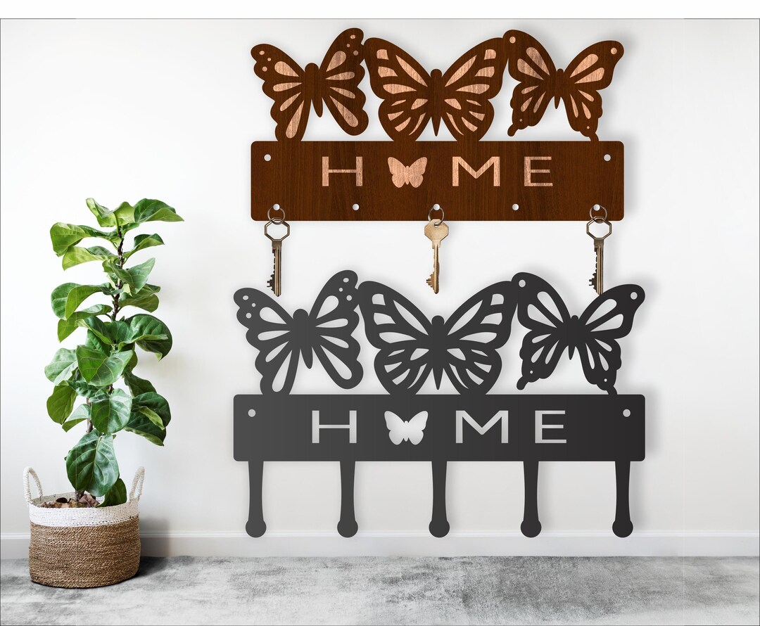 Butterflies Key Holder Designs for Wood and Metal Cutting. Laser Cut ...