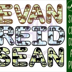 Farm Alphabet Set. 2 Layer Letters SVG 47 Letters Vector File Ai, Cdr ...