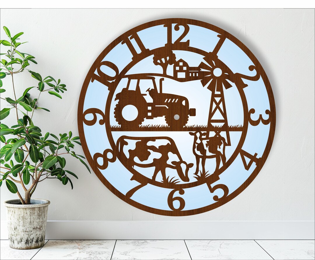 Farm Wall Clock Laser Cut Files SVG (digital Download) - Etsy
