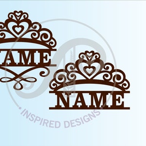 Princess Crown Name Sign Laser Cut Template (digital Download) - Etsy