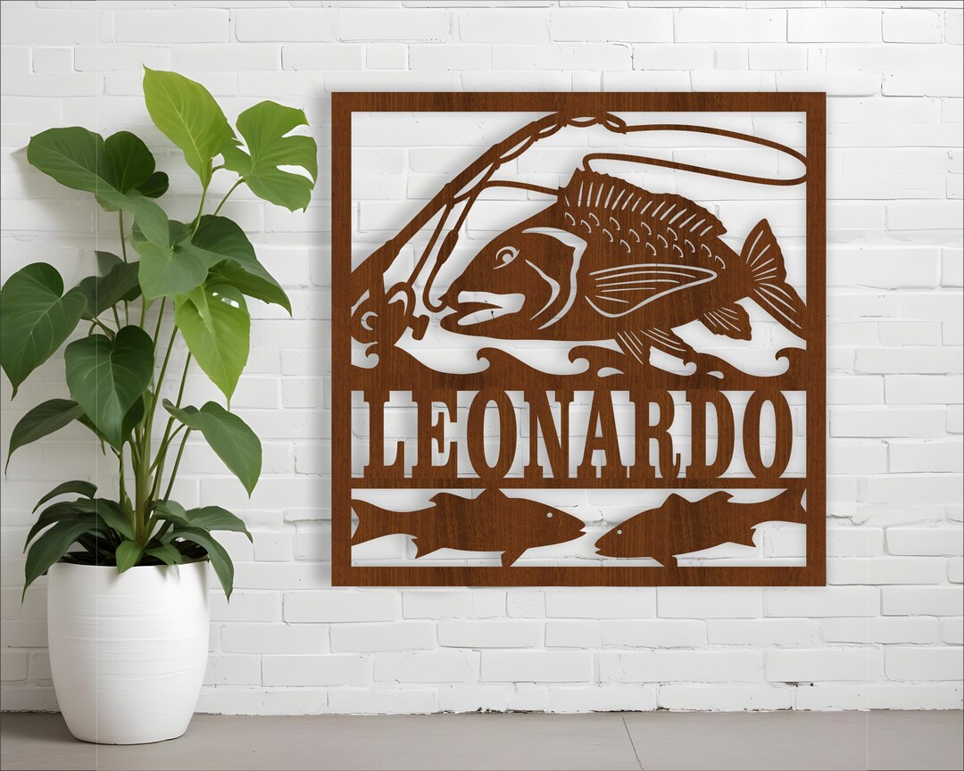 Ocean Fishing Name Sign, Digital Download Design, Laser Cut Template ...