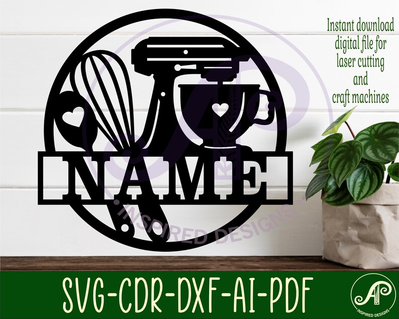 Bakers Name Sign: Laser Cut Baking Wall Decor (digital Download) - Etsy