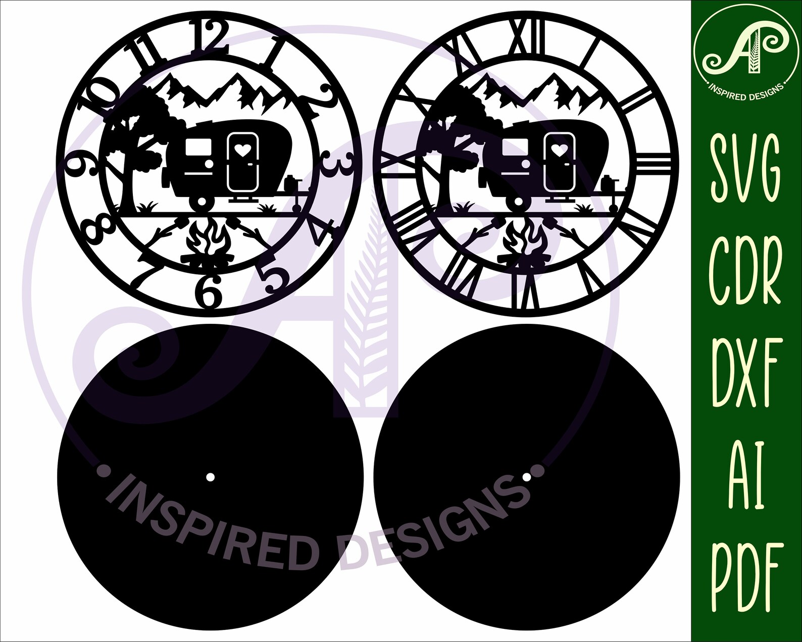 Caravan Wall Clock Laser Cut File: Camping Scene (digital Download) - Etsy