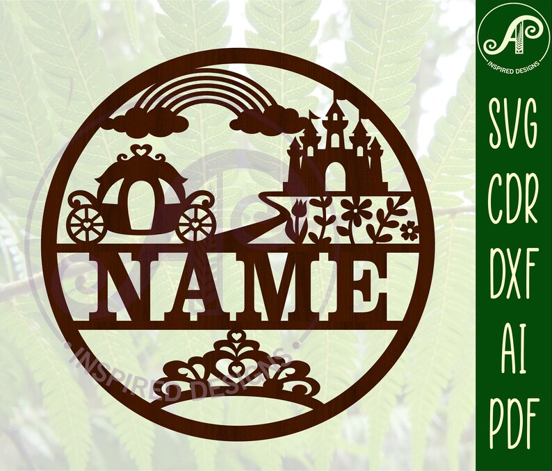 Princess Name Sign SVG Fantasy Themed Door or Wall Hanger - Etsy