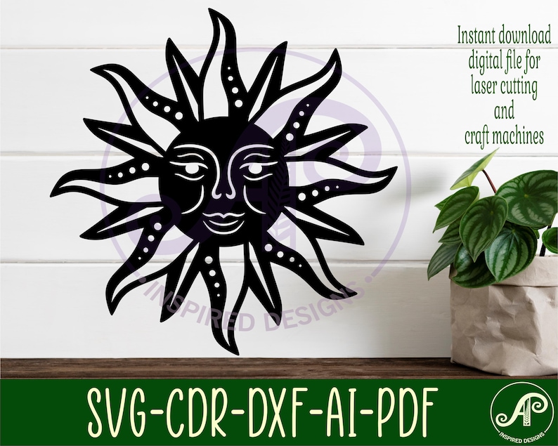 Sun Wall Art: Laser Cut Sign, SVG Vector File (digital Download) - Etsy