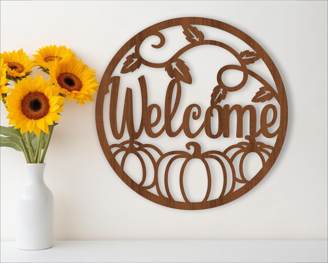 Fall Welcome Sign SVG: Autumn Wall Art, Laser Cut File (digital ...