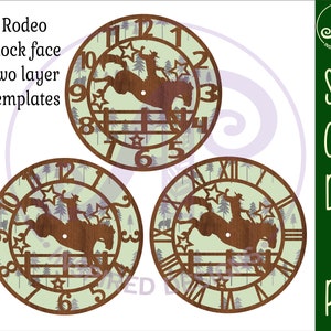 Rodeo Wall Clock Laser Cut Files, SVG File. Vector File Ai, Cdr, Dxf ...