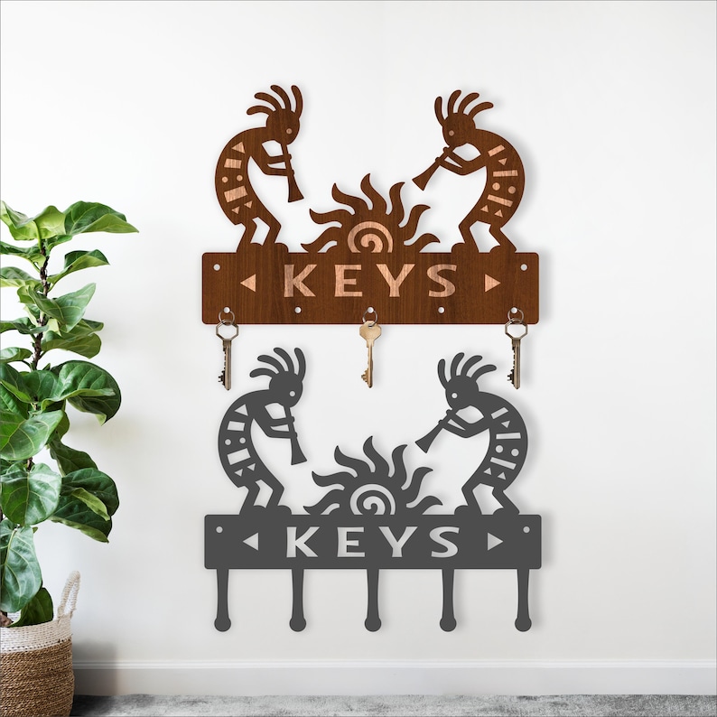 Kokopelli Key Holder SVG - Laser Cut Design - Wood or Metal Native ...
