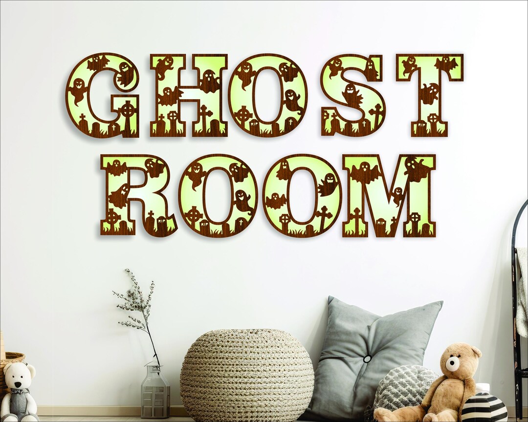 Ghosts Halloween Letters SVG Laser Cut Files. 2 Layer Design. 35 Letter ...