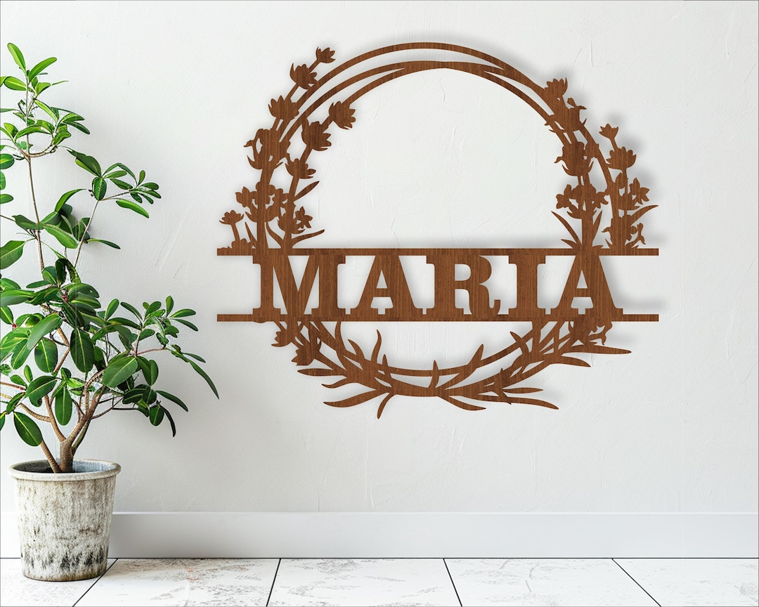 Lavender Name Sign SVG Laser Cut Template, Door or Wall Hanger, Vector ...