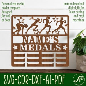 Athletics Runner Female Medal Holder, SVG, Sports Themed Door or Wall ...