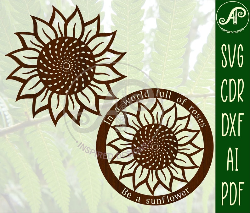 Sunflower Laser Cut Files: Vector Wall Art (digital Download) - Etsy