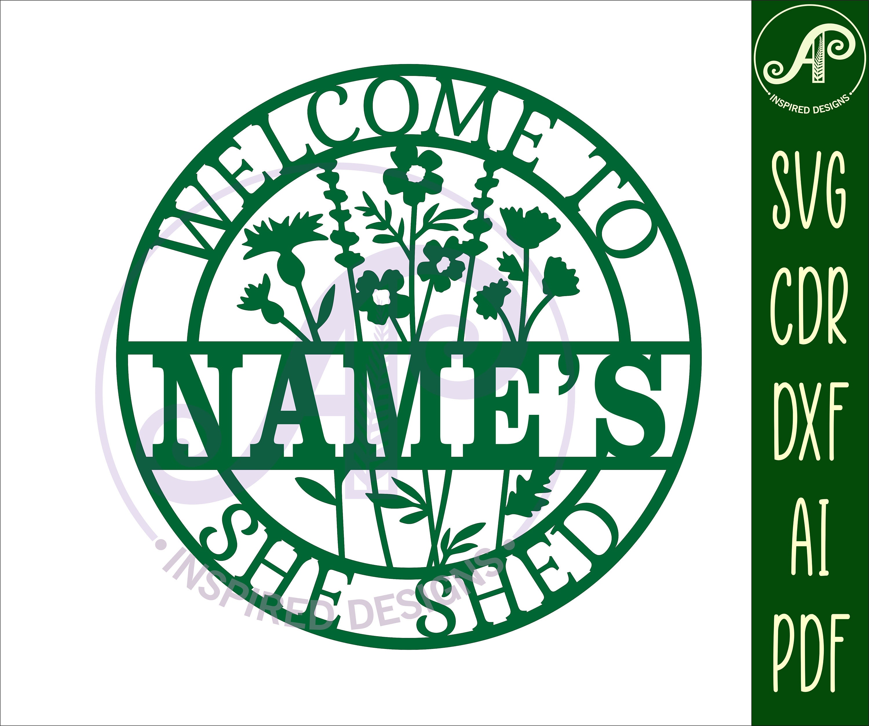 Floral She Shed Sign SVG Gardening Theme Wall Hanger Laser - Etsy UK